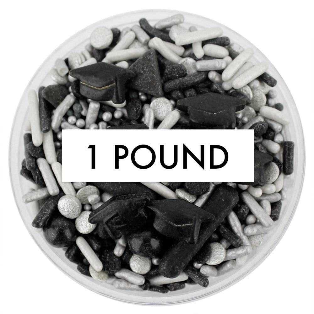 Black & Silver Graduation Sprinkle Blend 1 LB – Layer Cake Shop
