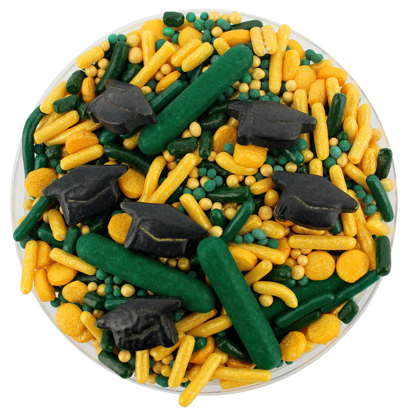 Dark Green & Gold Graduation Sprinkle Blend – Layer Cake Shop