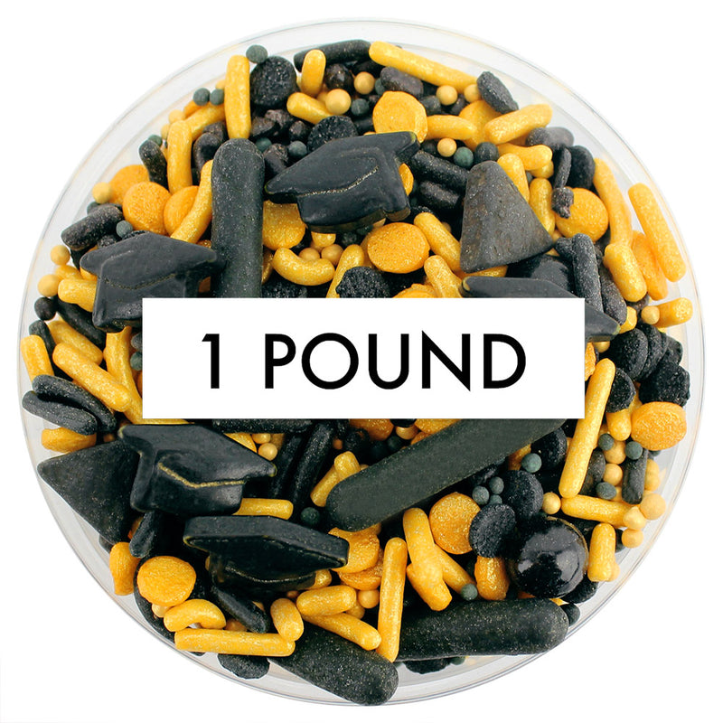Black & Gold Graduation Sprinkle Blend 1 LB – Layer Cake Shop