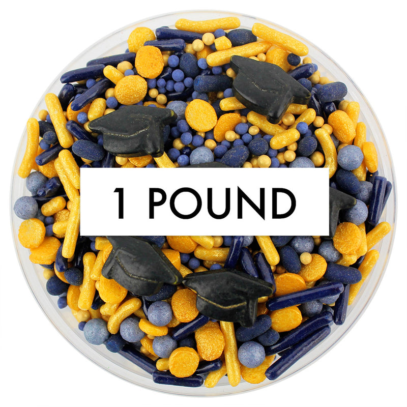Navy Blue & Gold Graduation Sprinkle Blend 1 LB – Layer Cake Shop