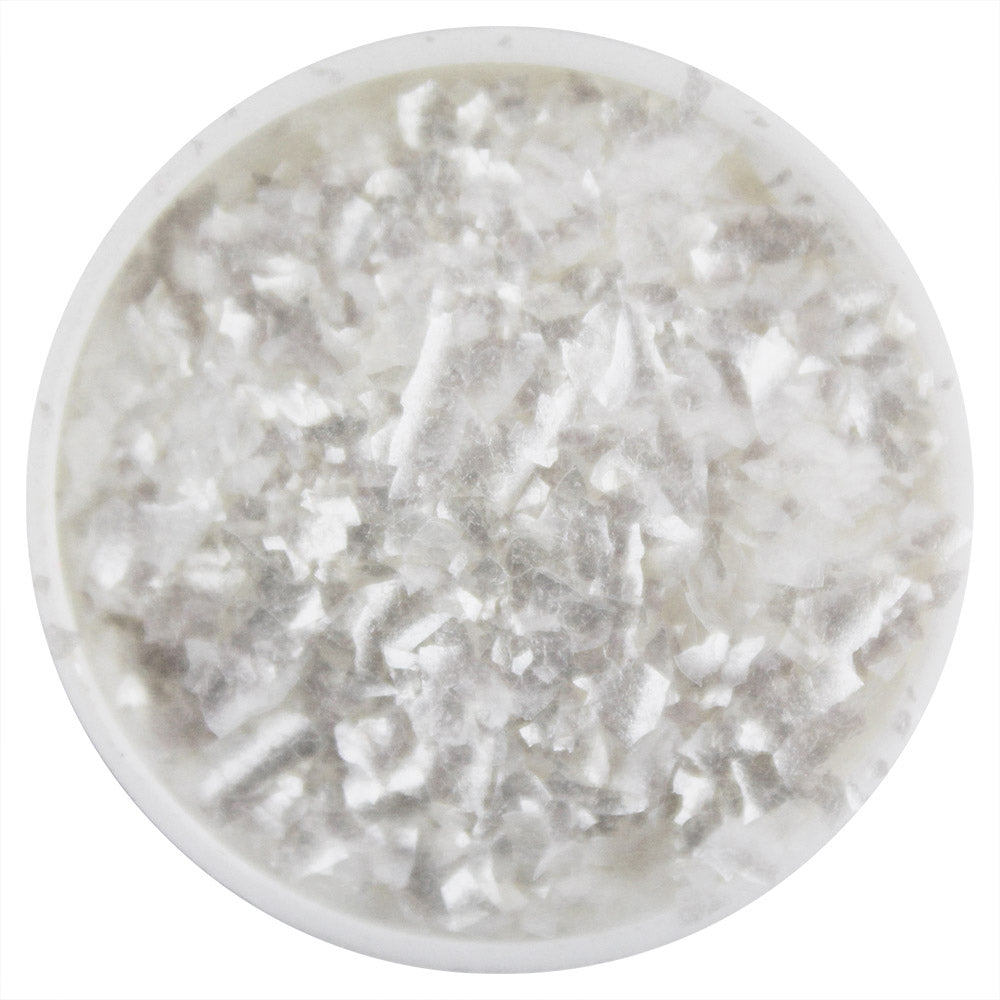Pearl White Edible Glitter Flakes – Layer Cake Shop