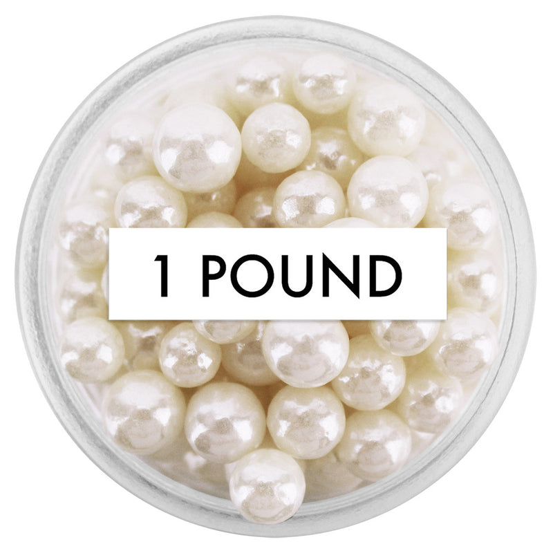 Pearly White Sugar Pearls 5-6MM 1 LB – Layer Cake Shop